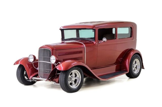 1930 Ford A 6661 Miles Firethorn Red Coupe 350 ci 4 spd auto for sale