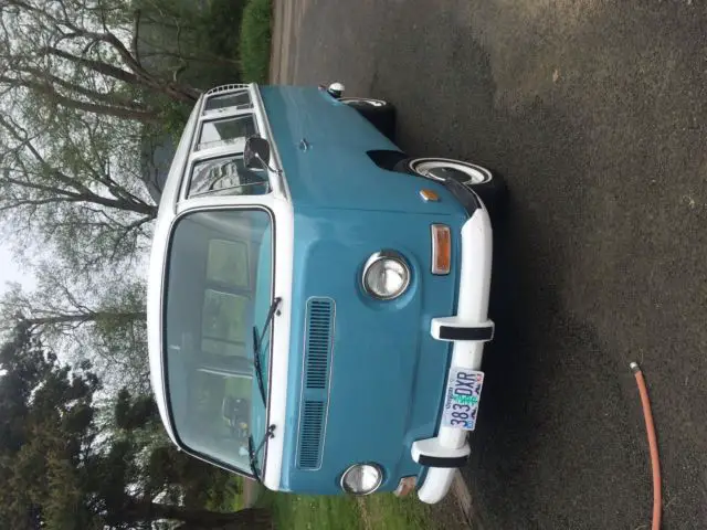 1971 VW Bus light blue sanded down to metal 4 coats paint 3 clear coats ...