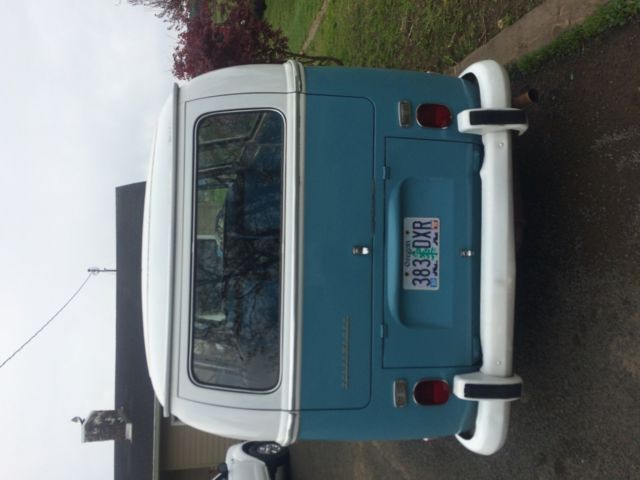 1971 VW Bus light blue sanded down to metal 4 coats paint 3 clear coats ...